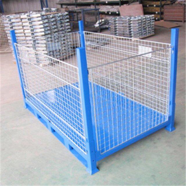 Collapsible Stackable Warehouse Stack Rack Wire Mesh Pallet Box 1000kg